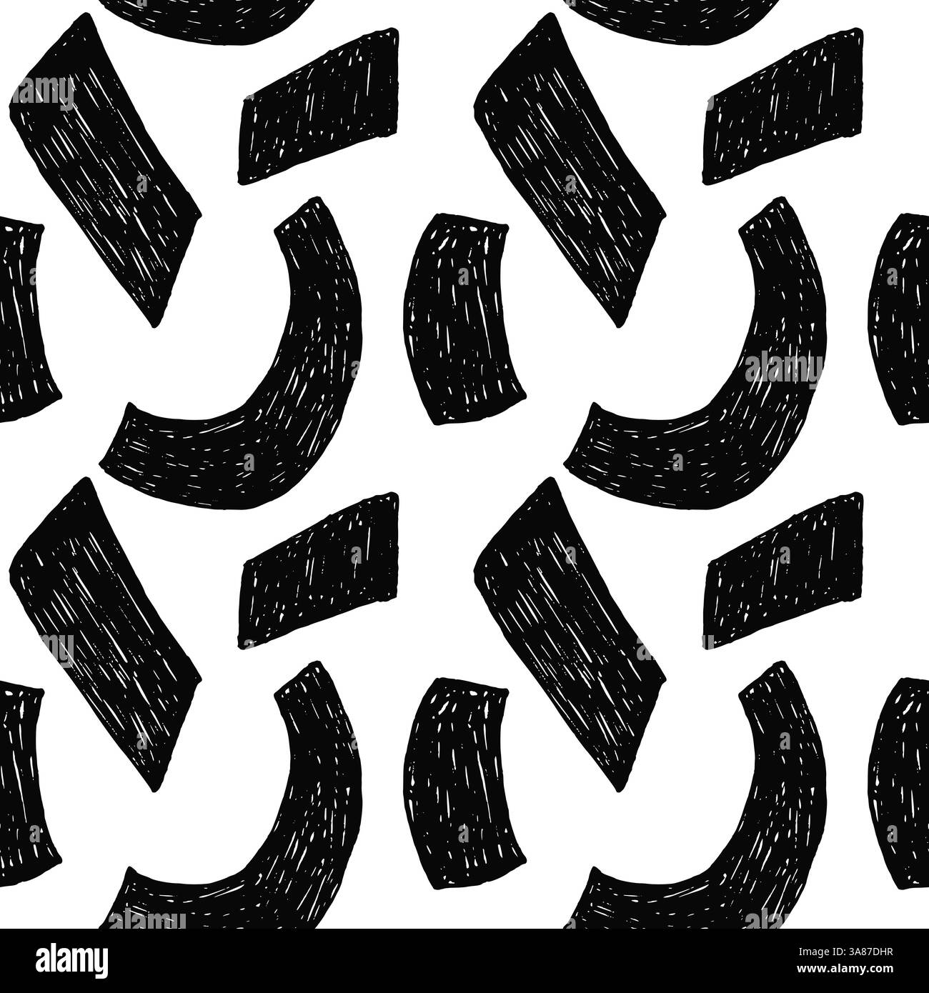 Seamless pattern with bold falling confetti shapes in trendy crayon ...