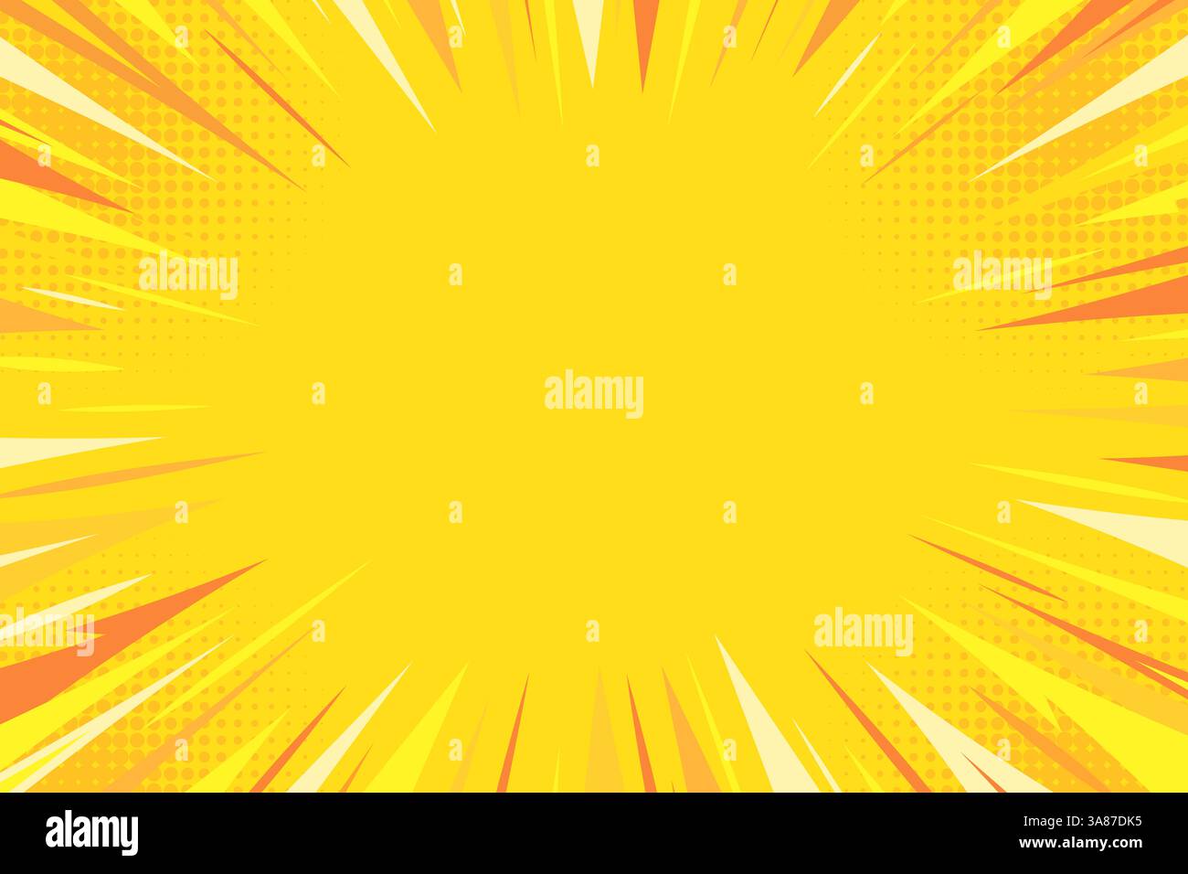 Comic book yellow abstract background. Modern creative pop art yellow ...
