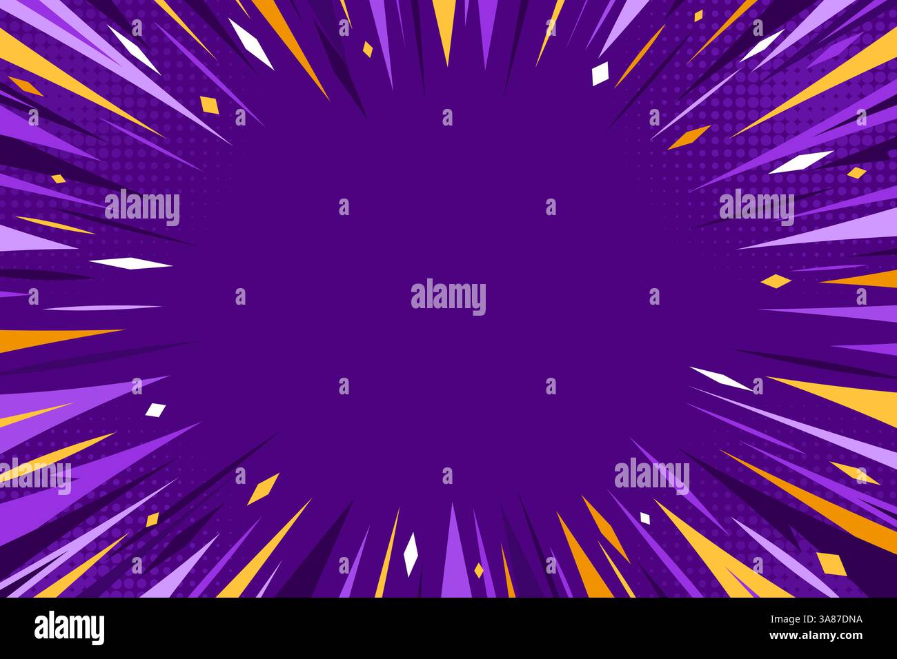 Zoom comic book cartoon purple background. Modern creative pop art ...