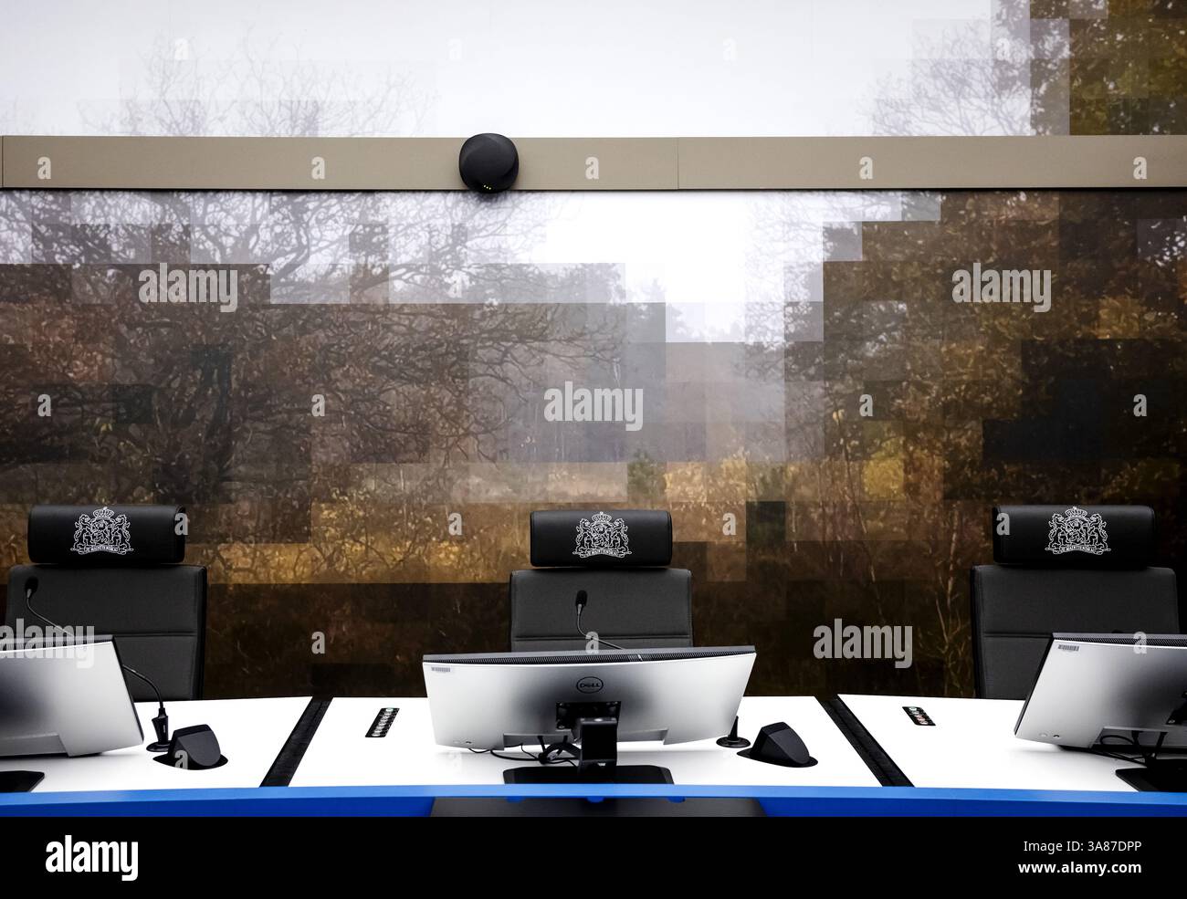 VUGHT - Seats for judges in the new courtroom on the grounds of the ...