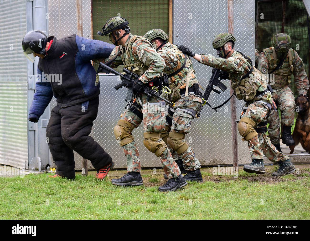 Members of Army of North Macedonia take part in a army exercise marking ...