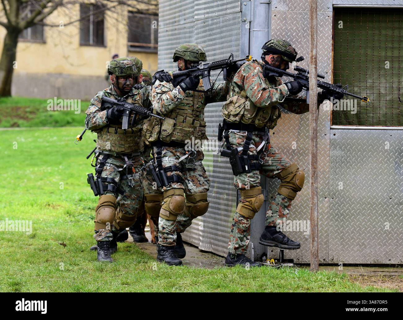 Members of Army of North Macedonia take part in a army exercise marking ...