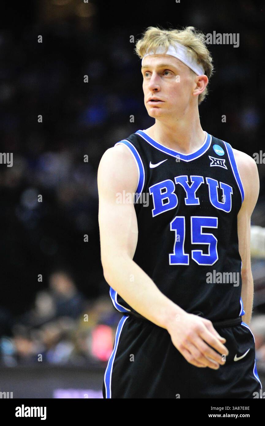 BYU's Richie Saunders (15) during the East Regional section of the Men ...