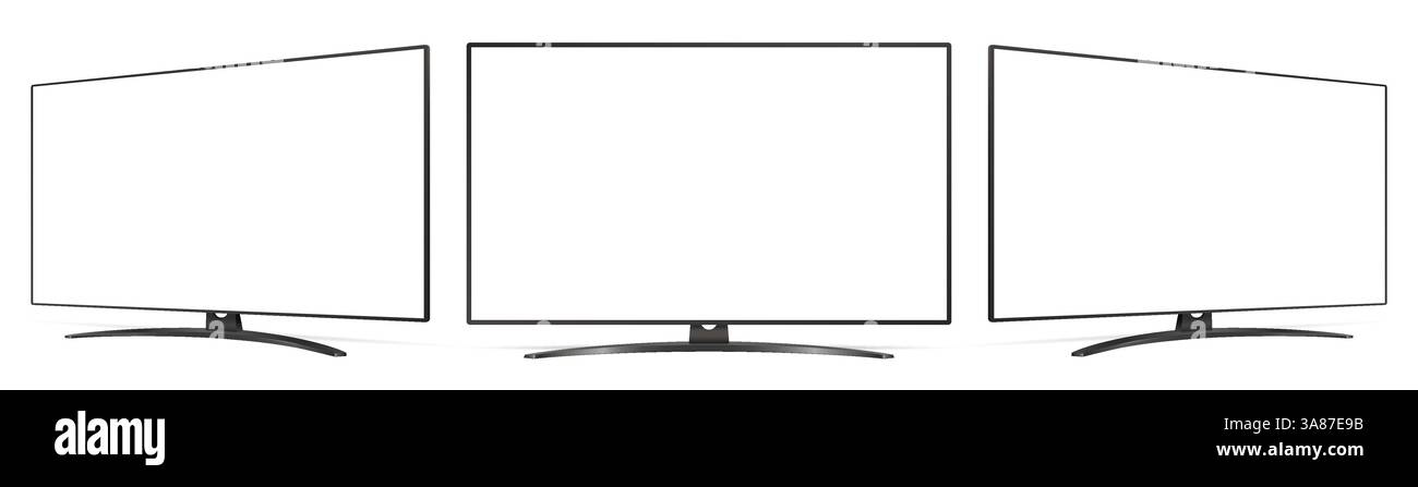 Realistic tv screen. Smart tv mockup. Blank television template. Vector ...