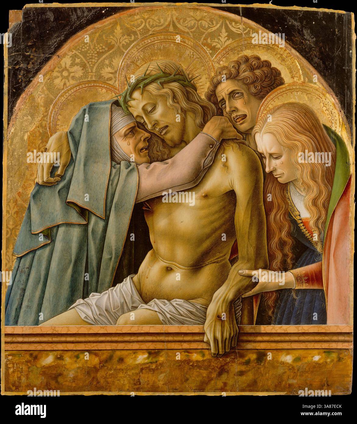 Panel of 1476 Altarpiece or San Domenico Altarpiece by Carlo Crivelli : Pieta, Madonna with ...