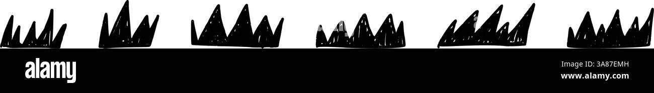 Doodle crown with royal graffiti. Hand-drawn tiara and sketchy king ...