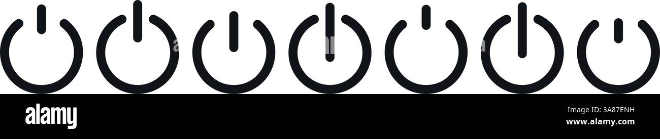 Power button icon with on-off switch symbol, standby mode pictogram ...