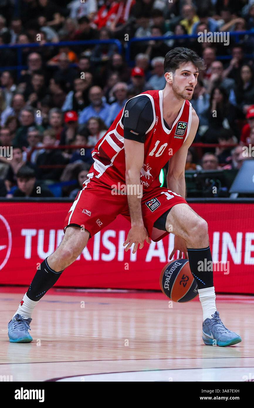 Leandro Bolmaro #10 of EA7 Emporio Armani Milan seen in action during ...