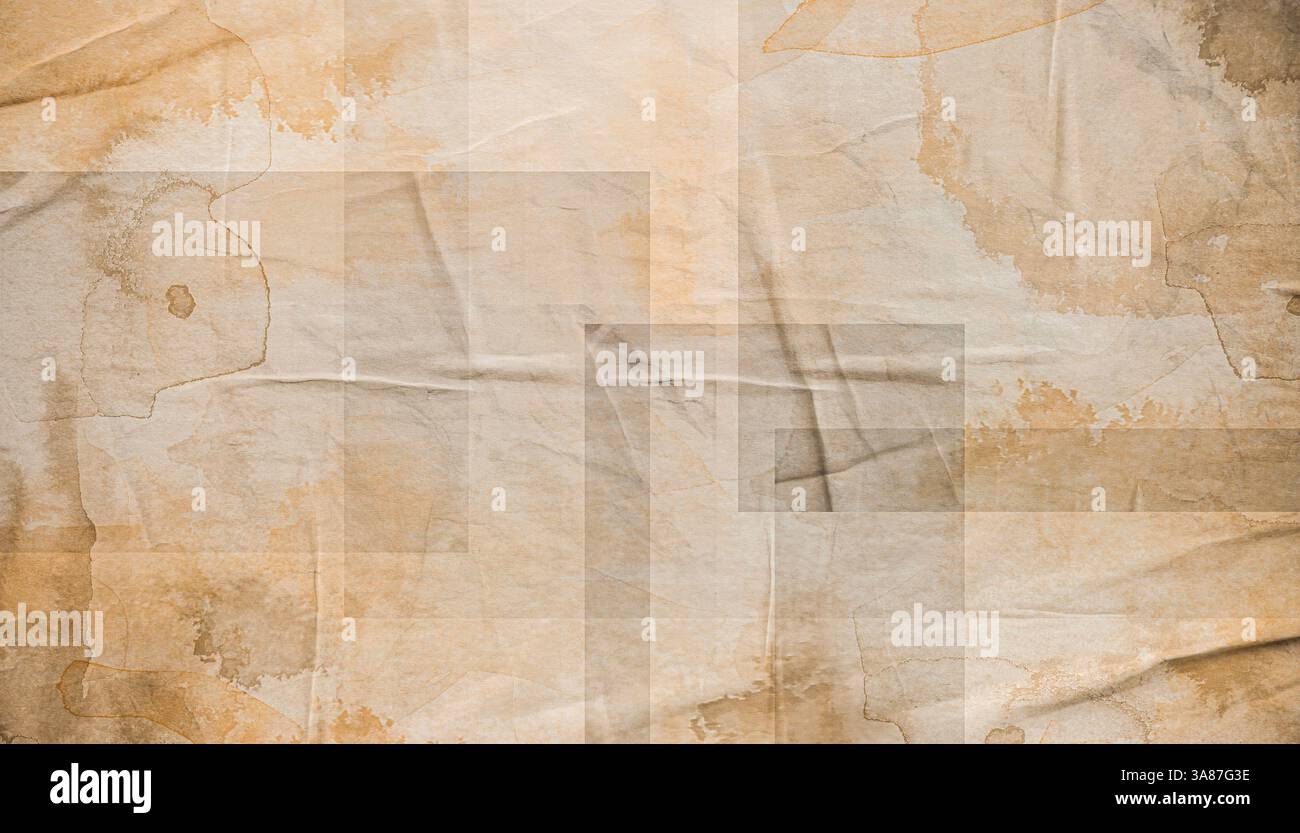 Stained, dirty, and distressed cream white, brown, orange, and tan ...