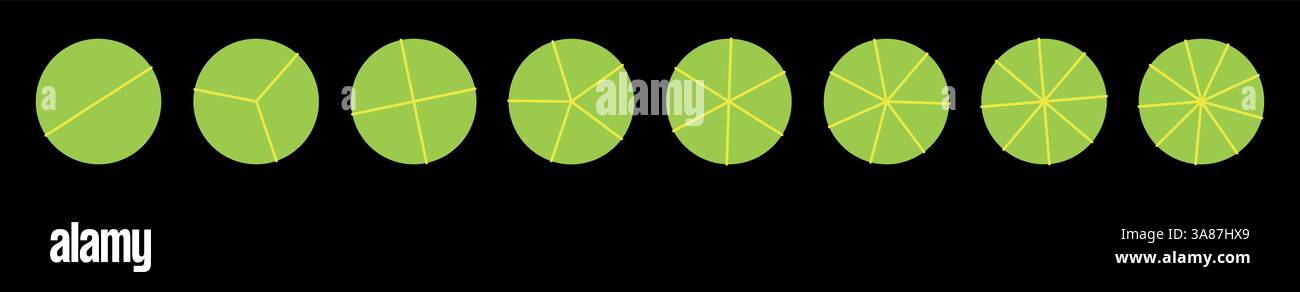 Green Colorful pie chart with divided sections, circular infographic diagram, segmented wheel ...