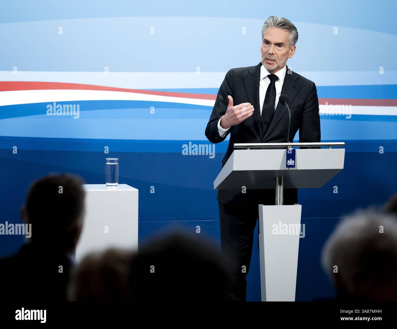 DEN HAAG - Prime Minister Dick Schoof speaks to the press after the ...