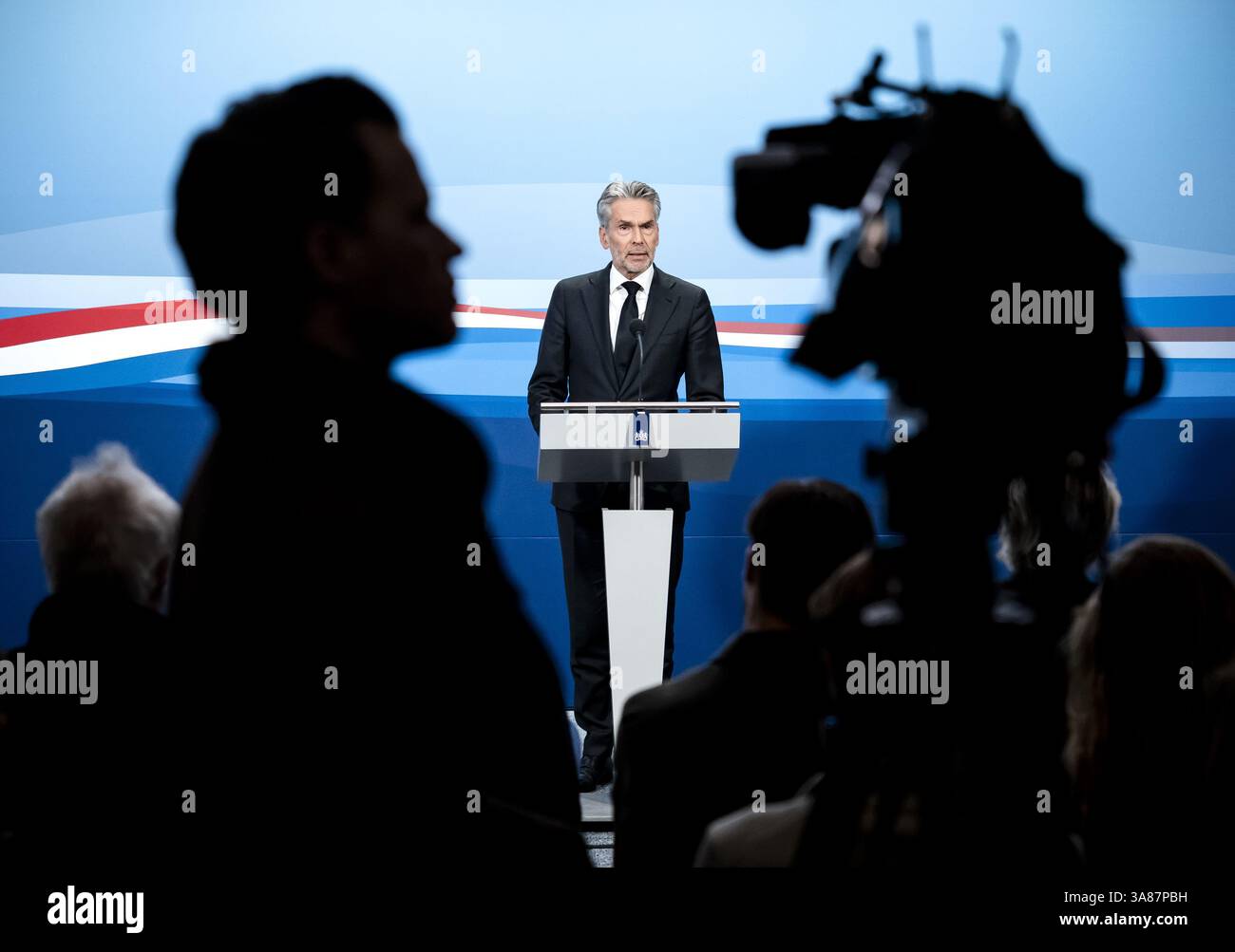 DEN HAAG - Prime Minister Dick Schoof speaks to the press after the ...