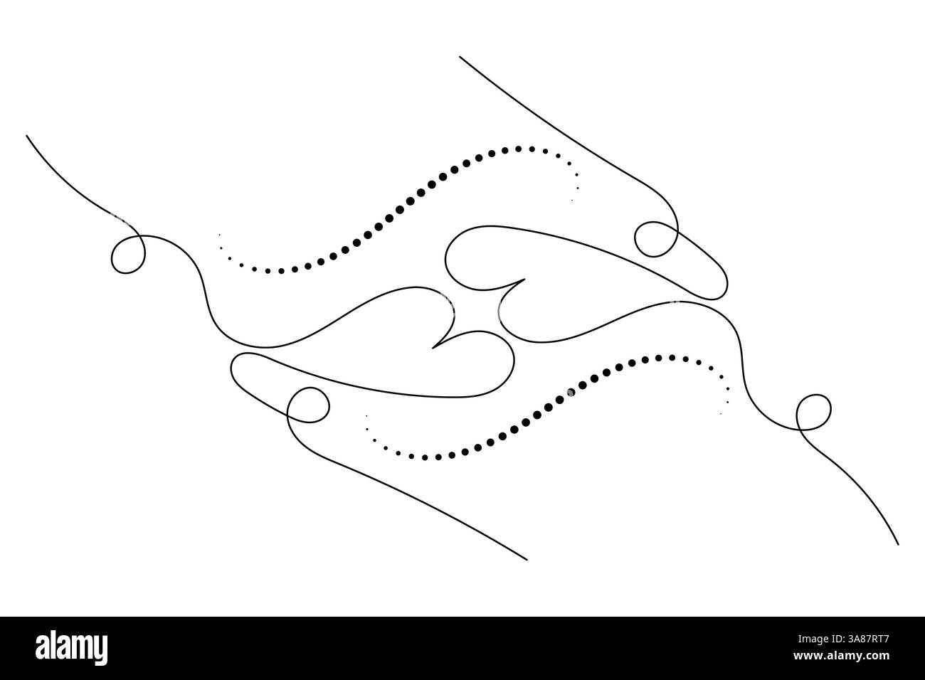 Love shape continuous one line art drawing of hard shape outline line ...