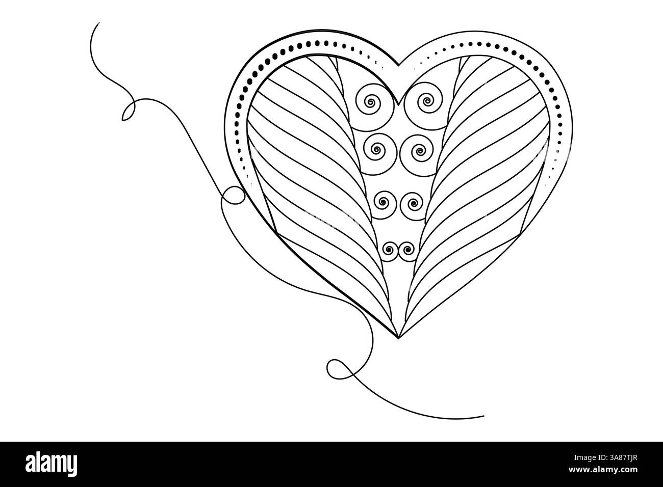 Love shape continuous one line art drawing of hard shape outline line ...