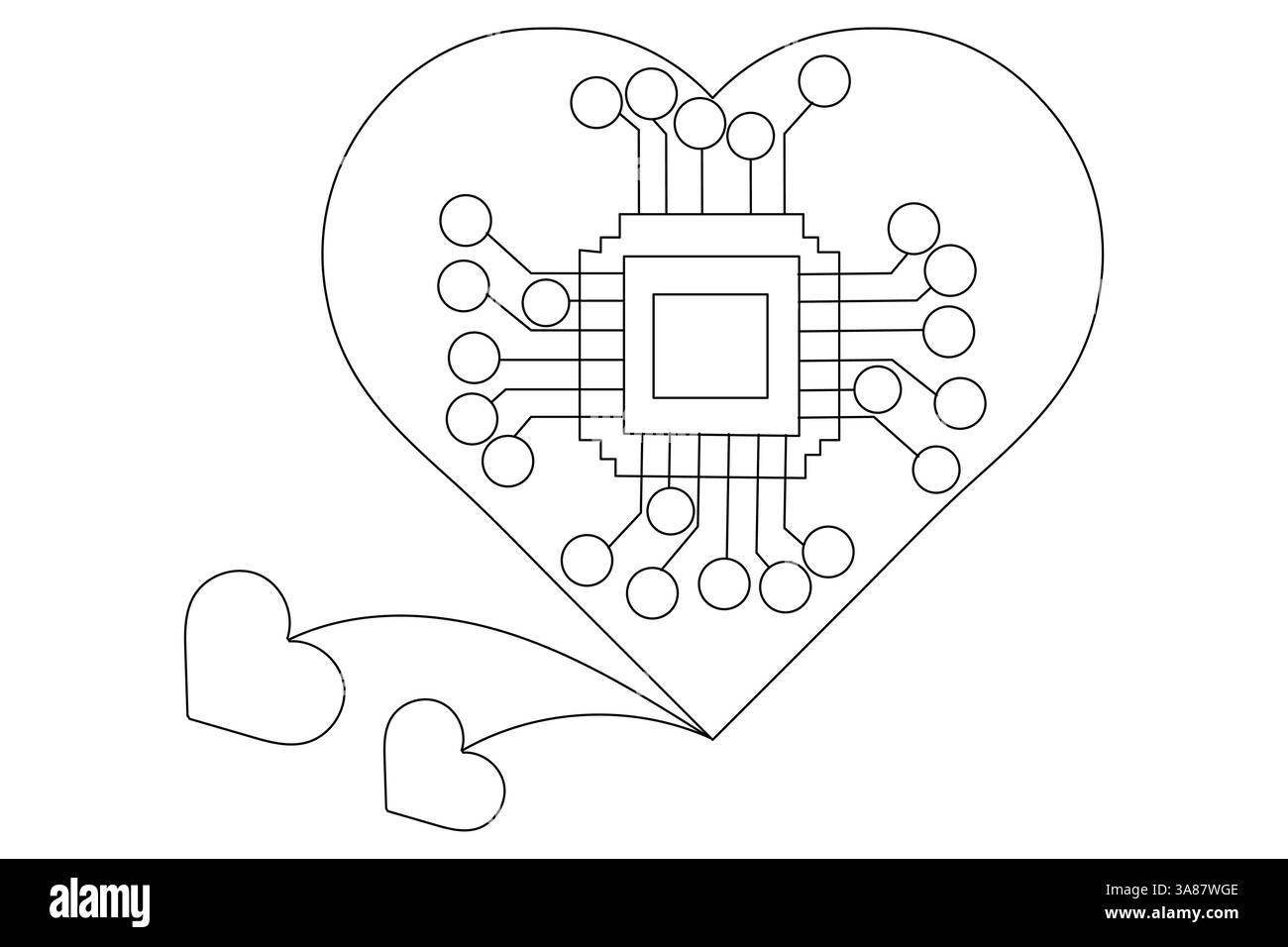 Love shape continuous one line art drawing of hard shape outline line ...