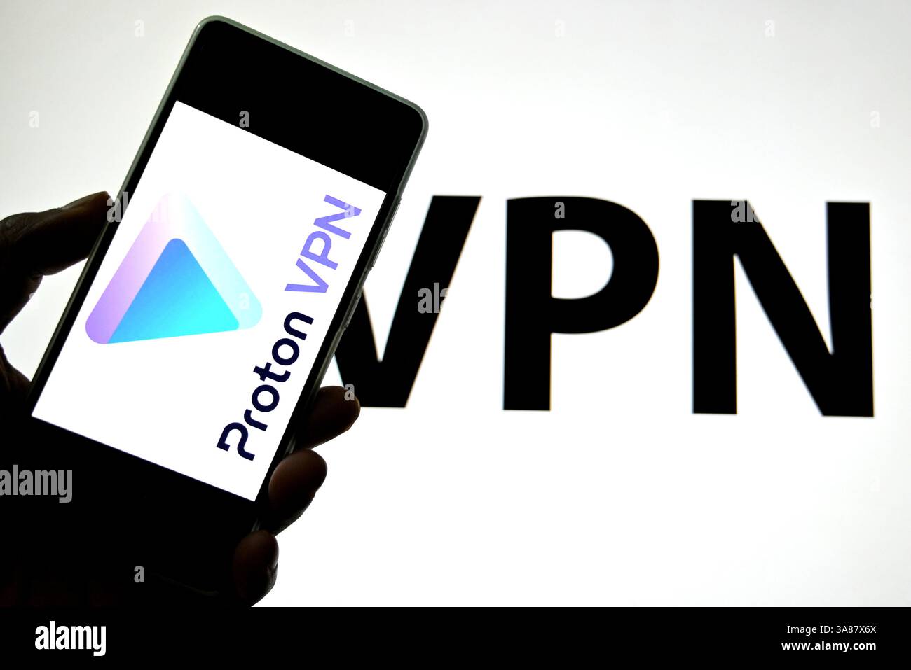 India. 26th Mar, 2025. In this photo illustration, a Proton VPN logo is ...