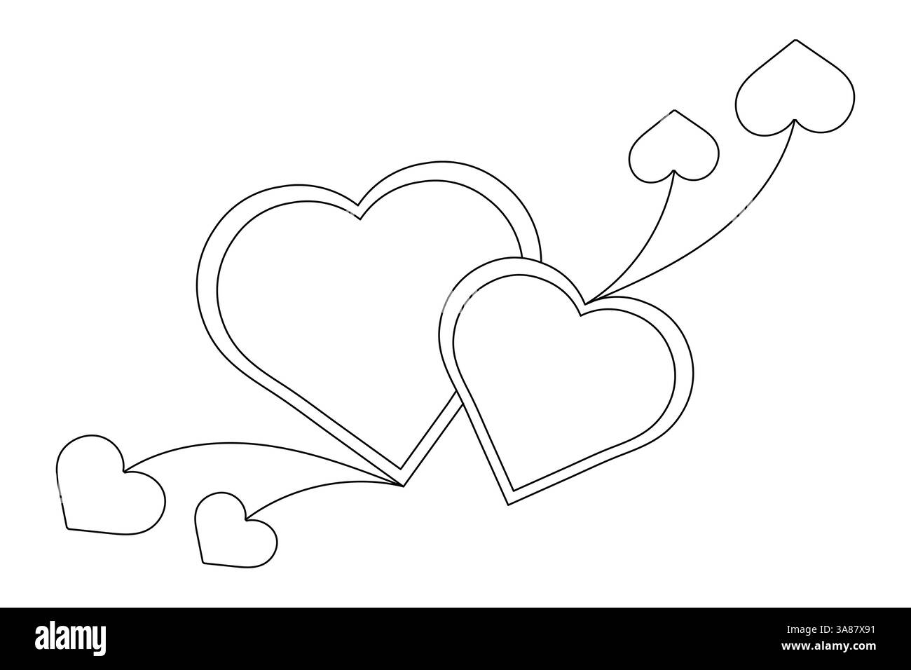 Love shape continuous one line art drawing of hard shape outline line ...