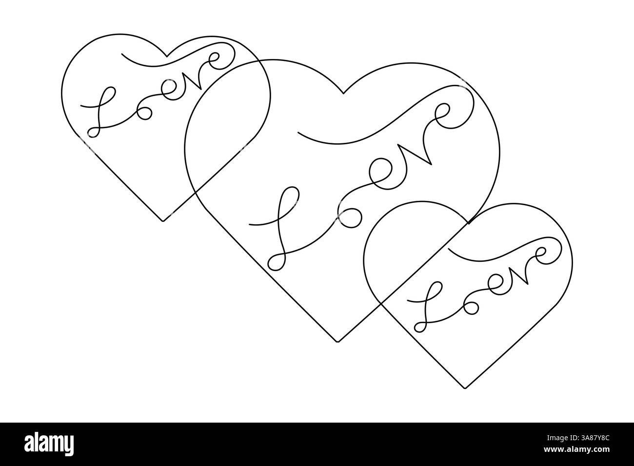 Love shape continuous one line art drawing of hard shape outline line ...
