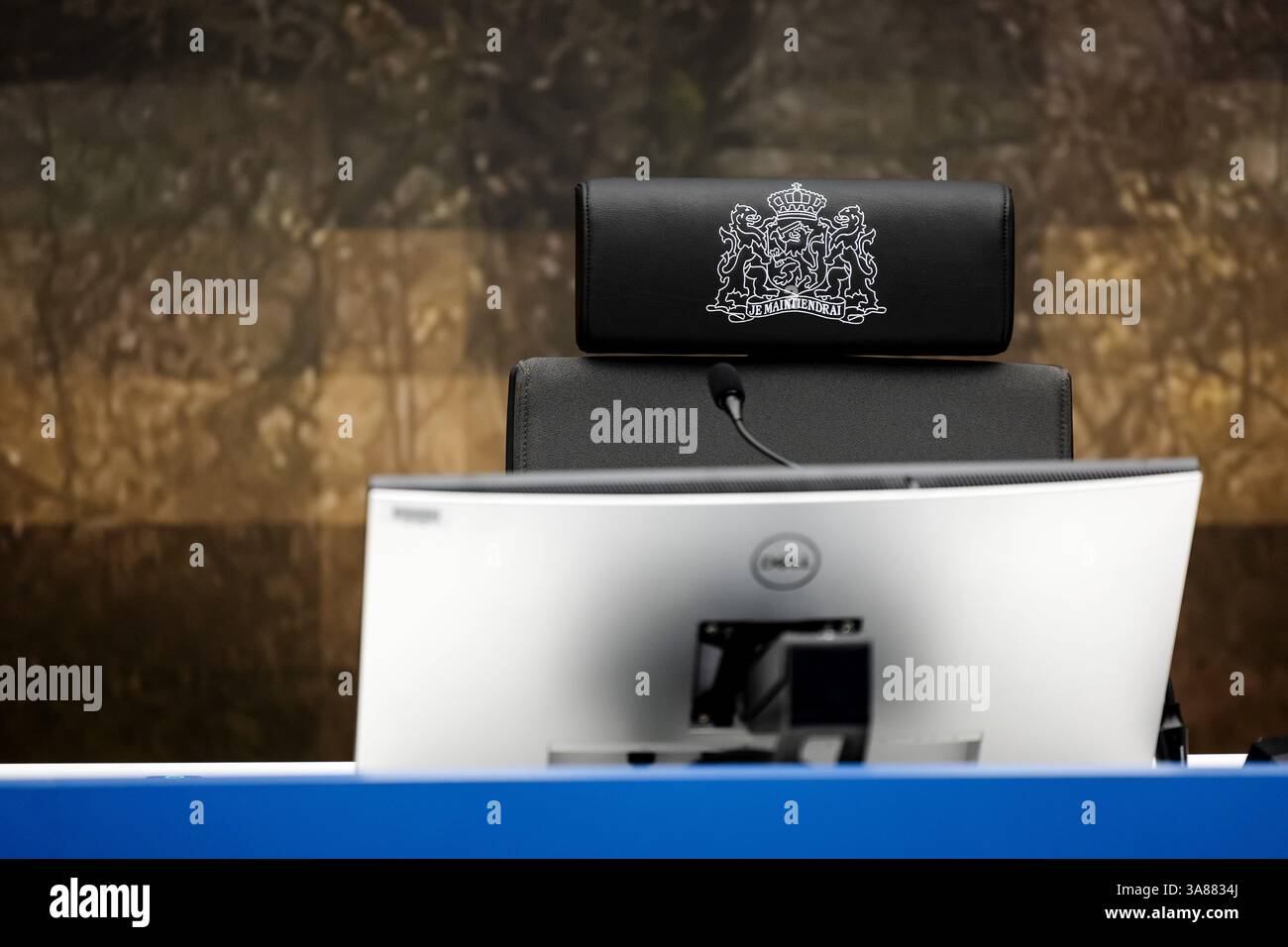 VUGHT - A seat for a judge in the new courtroom on the grounds of the ...