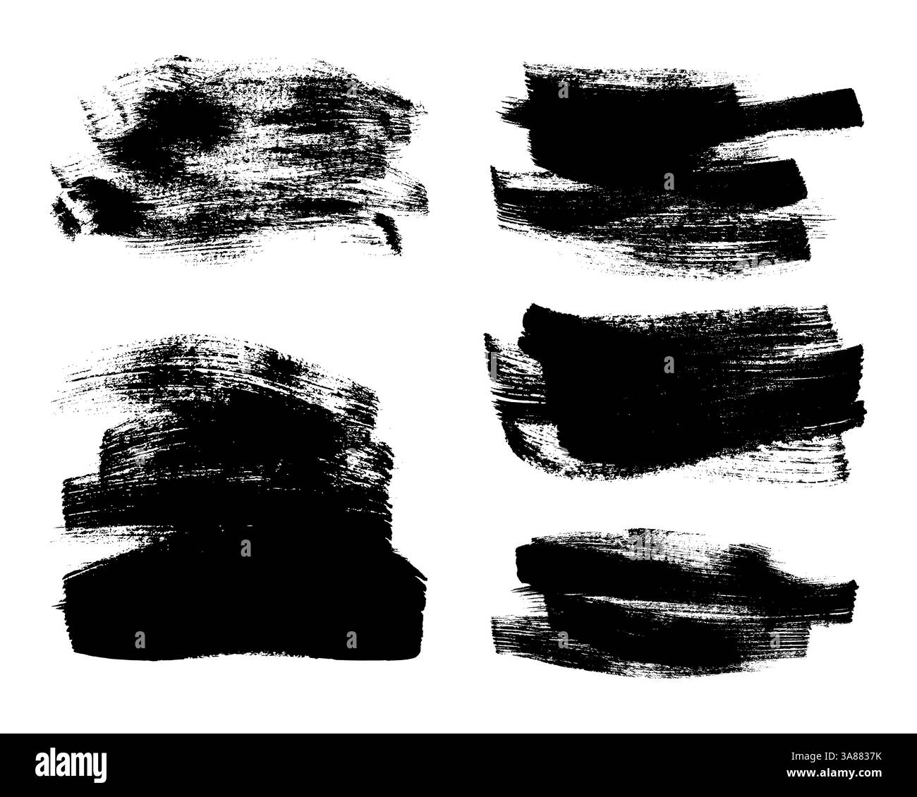 Bold Brush Stroke Collection. Black Thick Hand Draw Underline Strokes ...