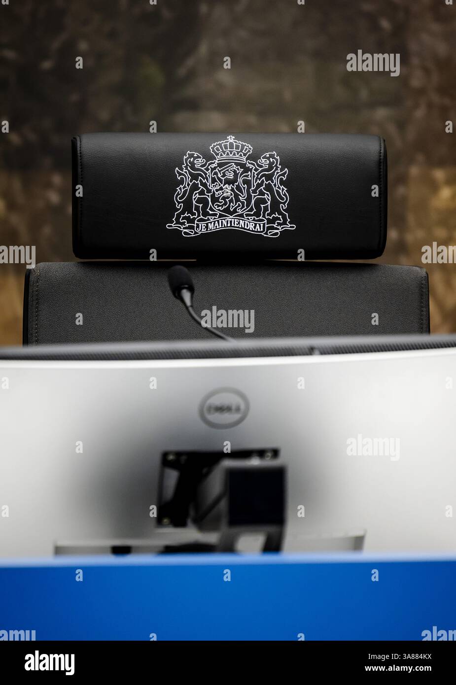 VUGHT - A seat for a judge in the new courtroom on the grounds of the ...