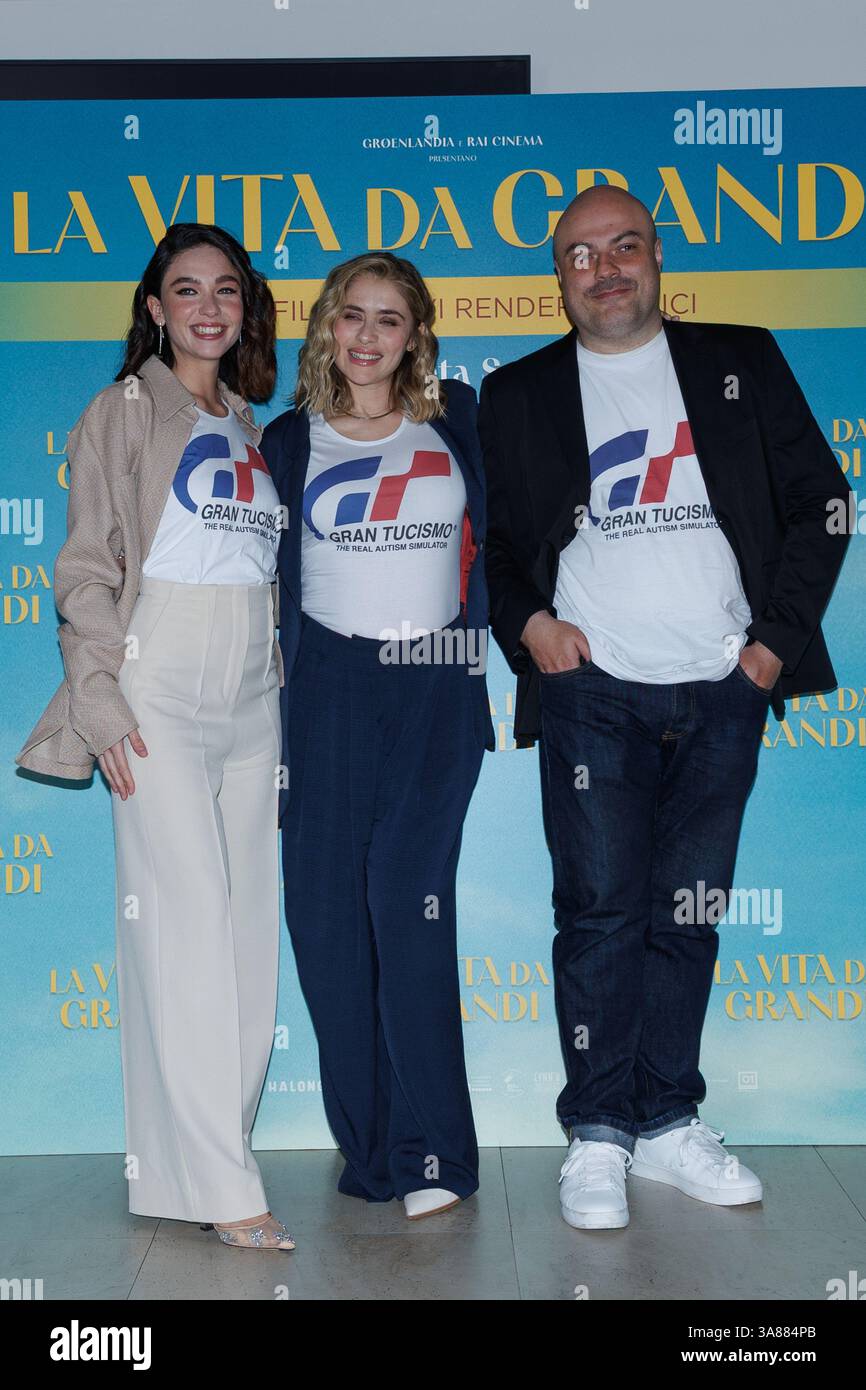 Rome, Italy. 28th Mar, 2025. Matilda De Angelis, Greta Scarano and Yuri ...