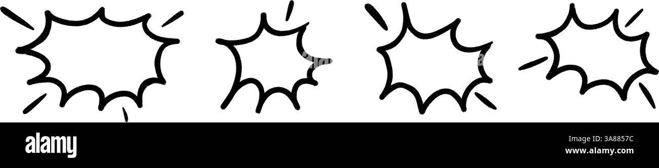 Manga speech bubbles with dynamic comic bursts. dialogue balloons and ...