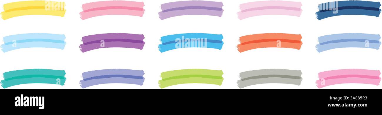 Colorful marker highlight strokes, scribble underlines, cute hand drawn ...