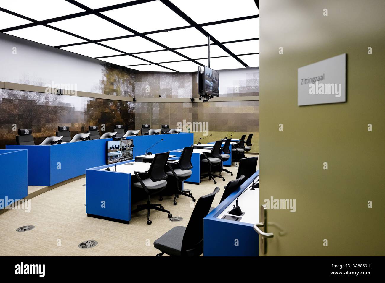VUGHT - The new courtroom on the grounds of the Vught Penitentiary ...
