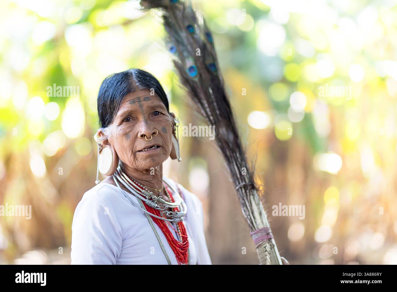 Woman from a Lanjia Saura tribe in Orissa, India, with face tattoos ...