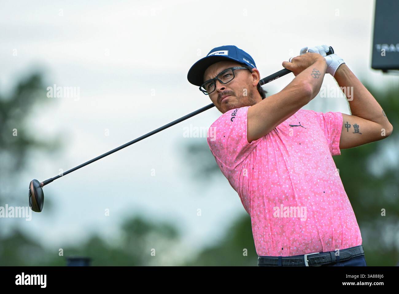 HOUSTON, TX - MARCH 28: Rickie Fowler (USA) watches his tee shot on 16 ...