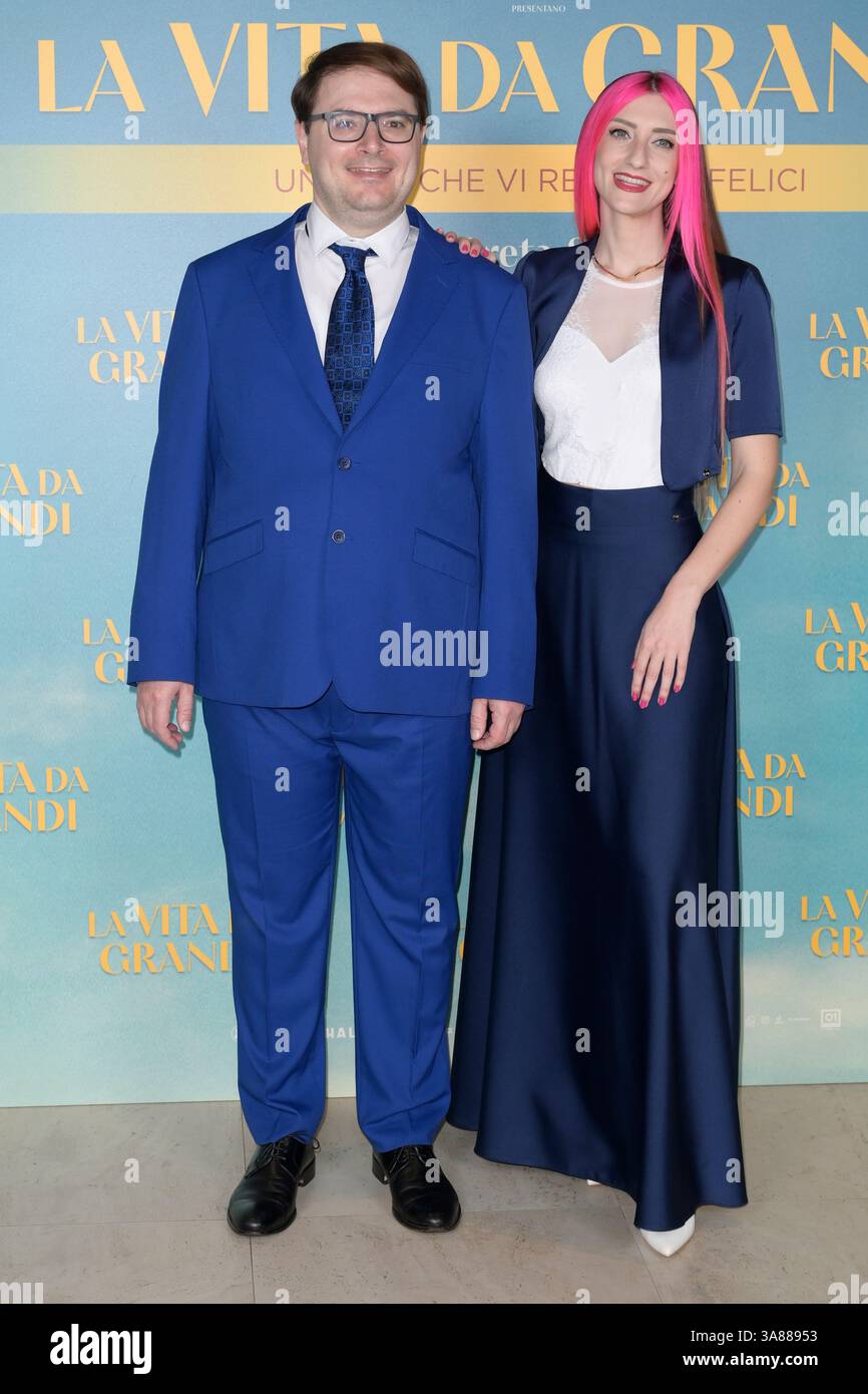 Damiano Tercon (l) and Margherita Tercon (r) attend the photocall of ...