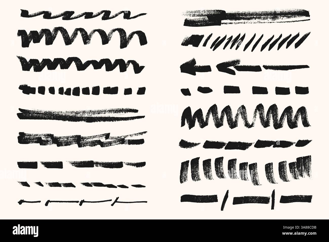 Permanent marker lines for underlining and highlight. Black marker ...