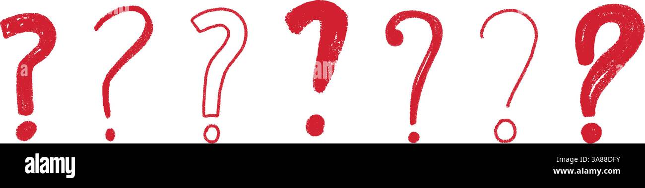 Hand question mark doodle. Curious outline icon why for FAQ sections or ...