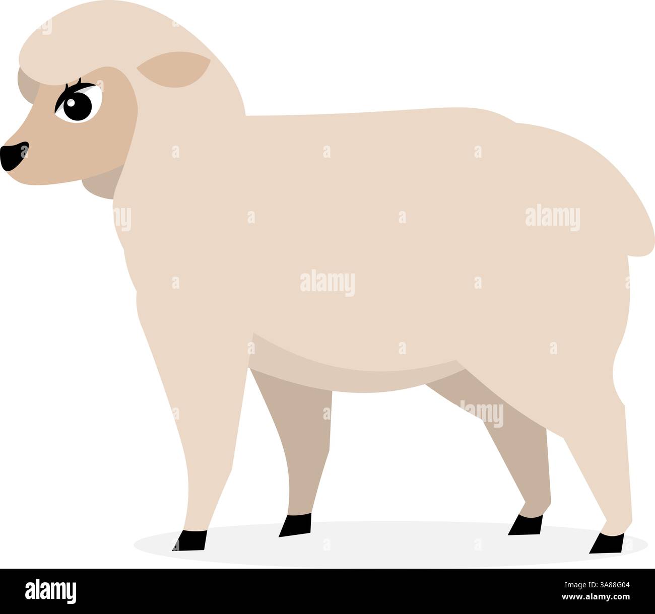 Farm Animals. Cute farm. Gray sheep on a white background. Collection ...