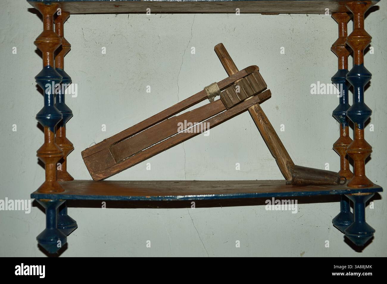 A traditional wooden rattle in an old rural house in Gallegos de ...