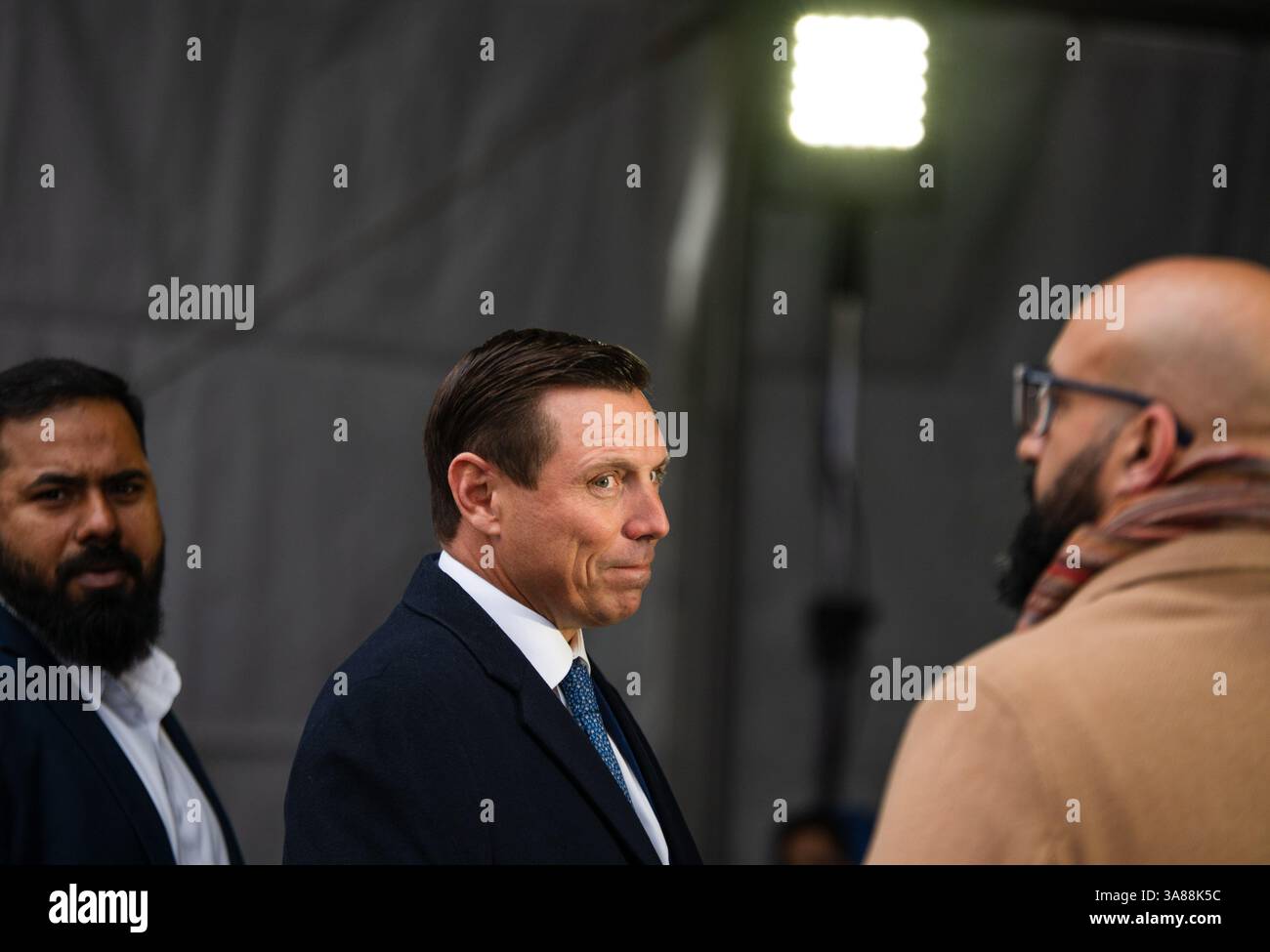 Brampton, Canada. 28th Mar, 2025. Brampton mayor Patrick Brown attends ...