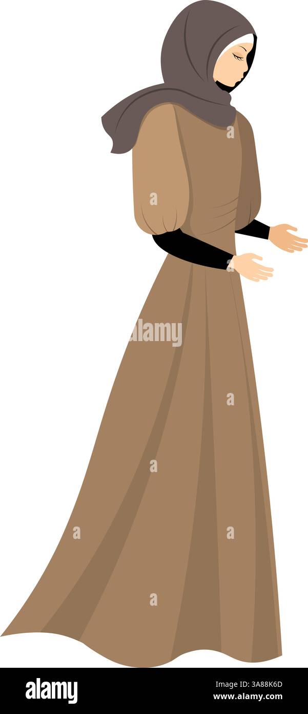 Muslim woman in hijab. A modest Muslim girl stands in a traditional ...