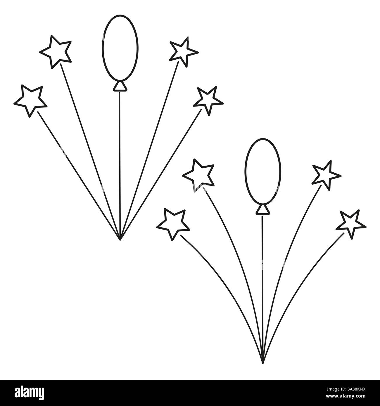 Star fireworks icon. Balloon celebration symbol. Festive starburst ...