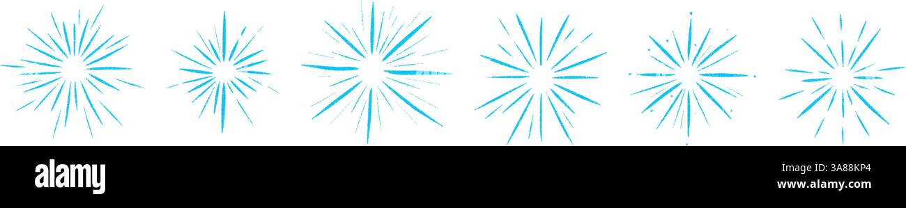 Blue Radiant sunburst with abstract rays and starburst lines. Circular ...