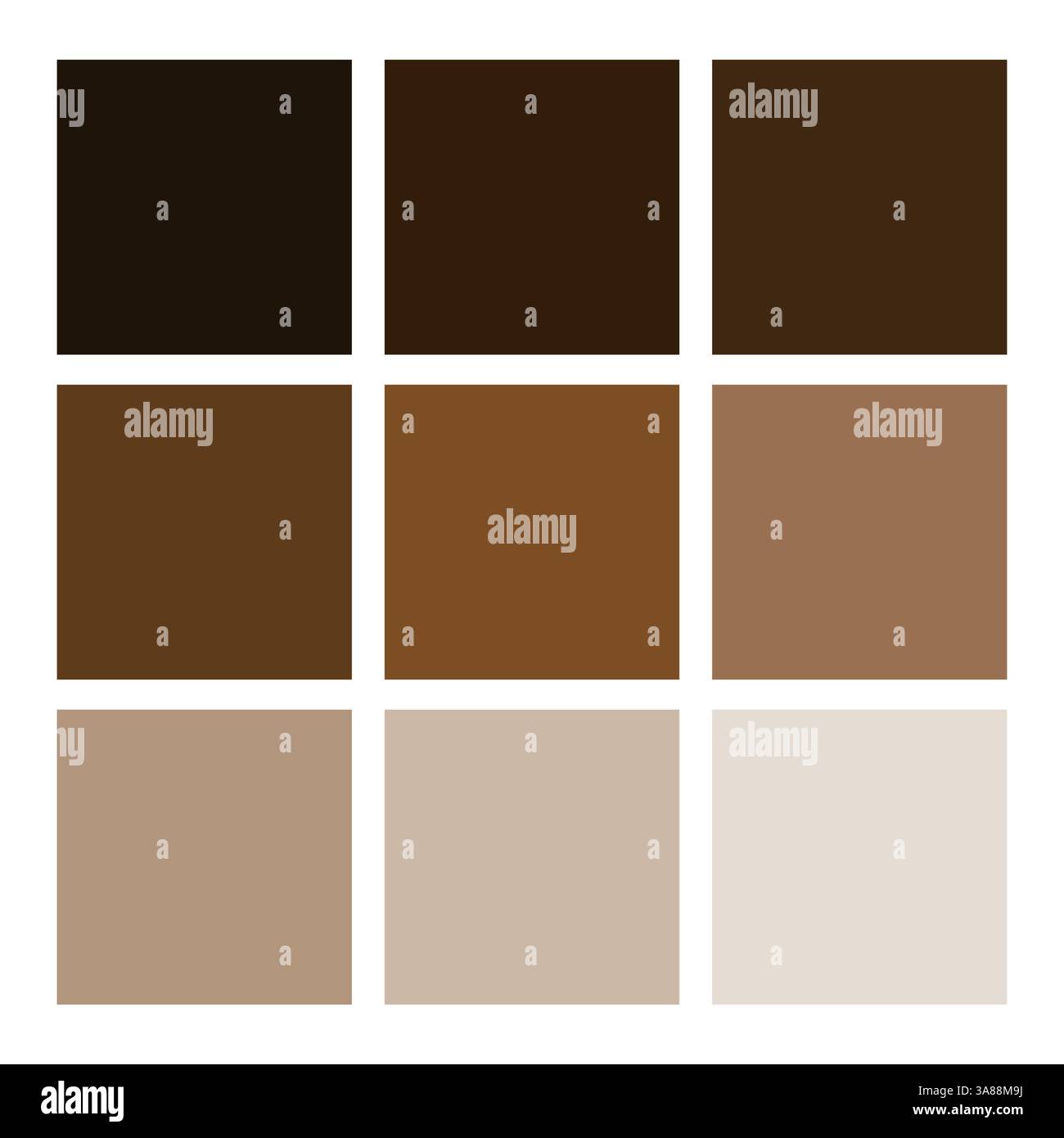 Brown color palette. Warm neutral tones. Gradient grid vector. Color ...