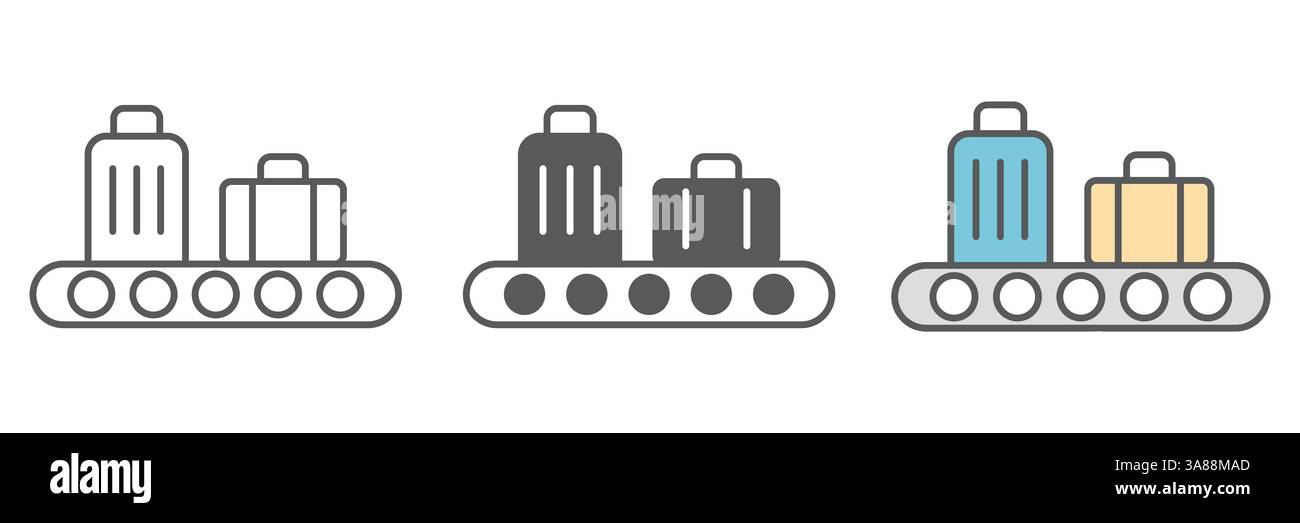 Baggage claim icon collection, airport and luggage, baggage claim ...
