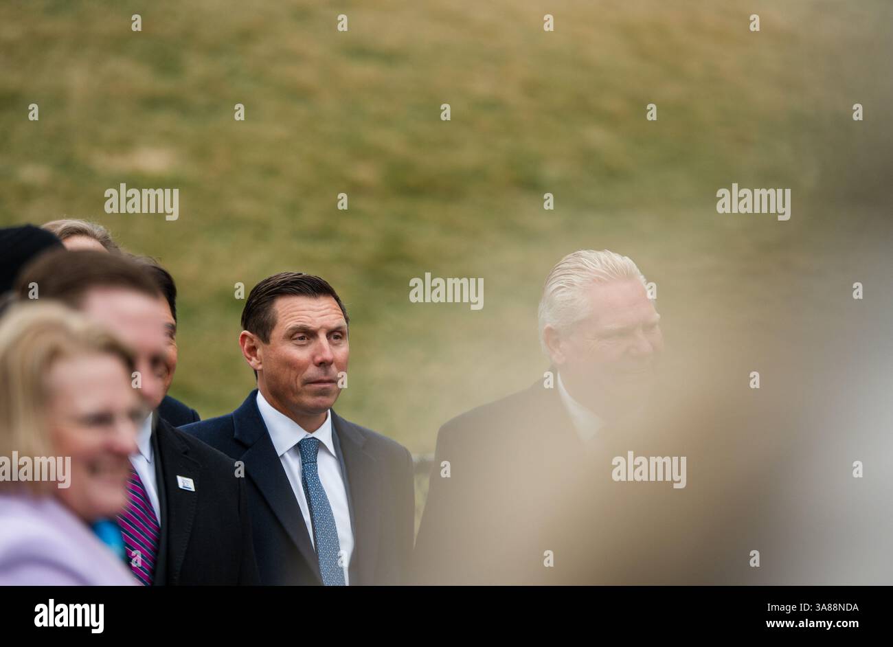 Brampton, Canada. 28th Mar, 2025. Brampton mayor Patrick Brown, left ...