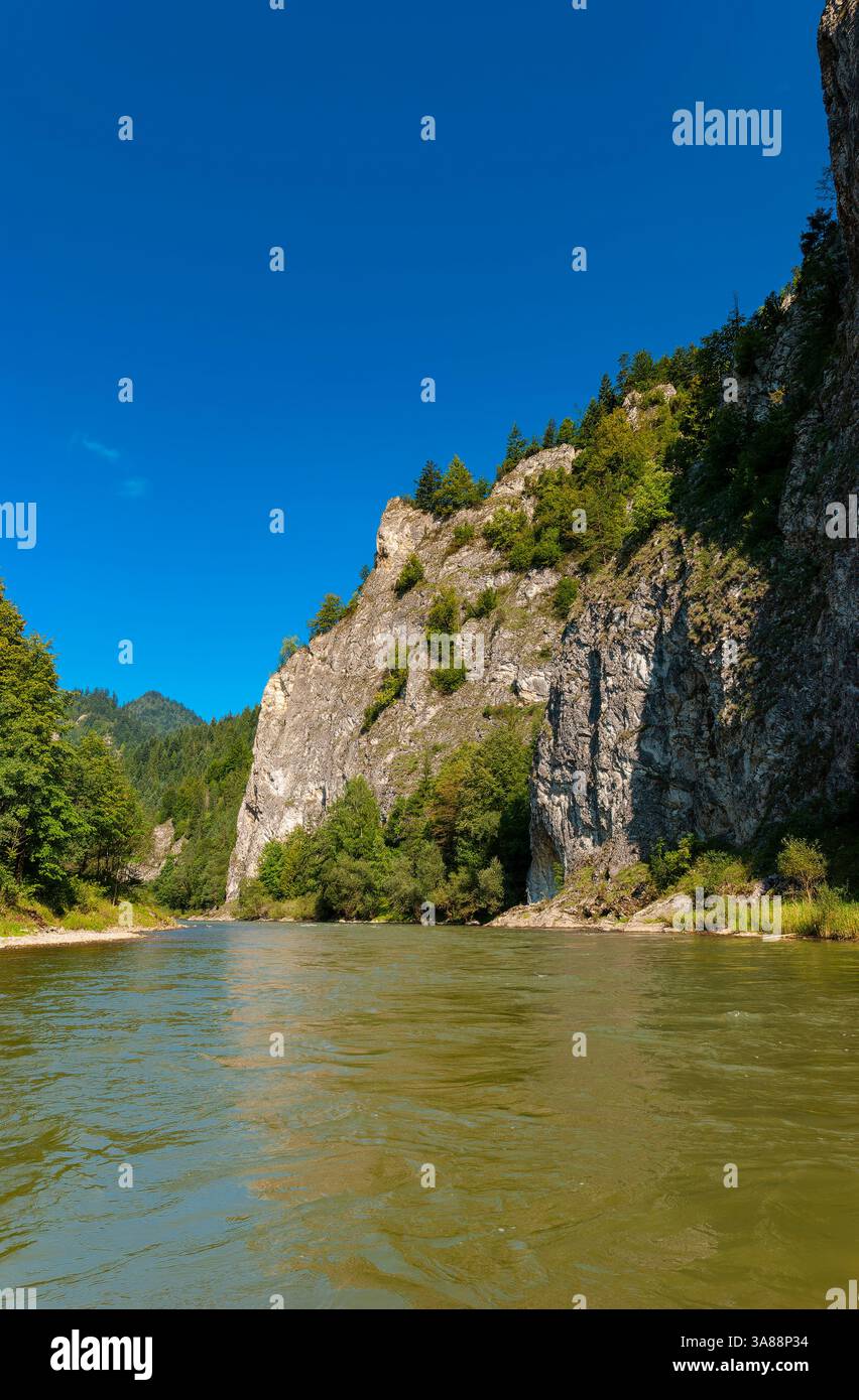 beginning of the Dunajec Gorge – view during the rafting trip down the ...