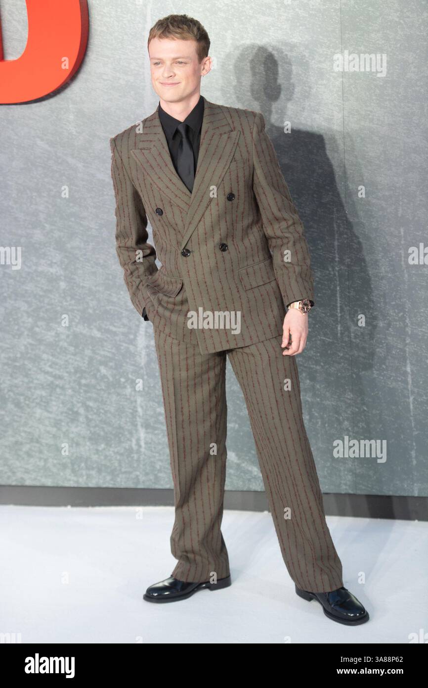 London, UK. 27 Mar, 2025. Pictured: Anson Boon attends The "Mobland ...