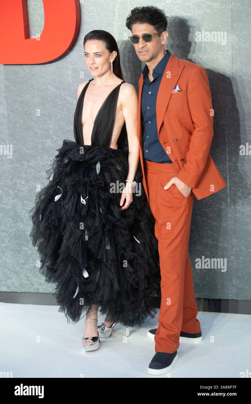 London, UK. 27 Mar, 2025. Pictured: Lara Pulver and Raza Jeffrey ...