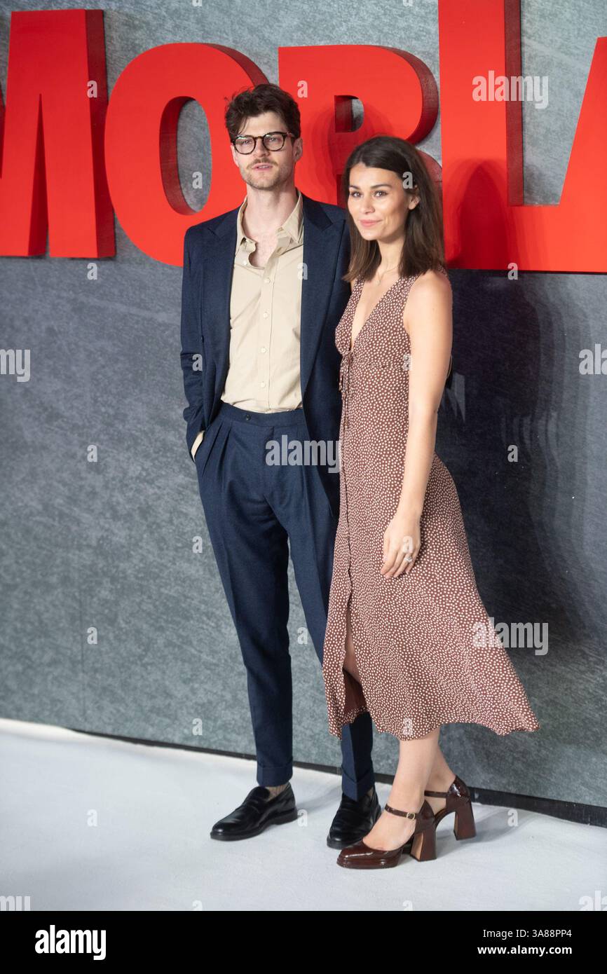 London, UK. 27 Mar, 2025. Pictured: Jim Chapman and wife Sarah Tarleton ...