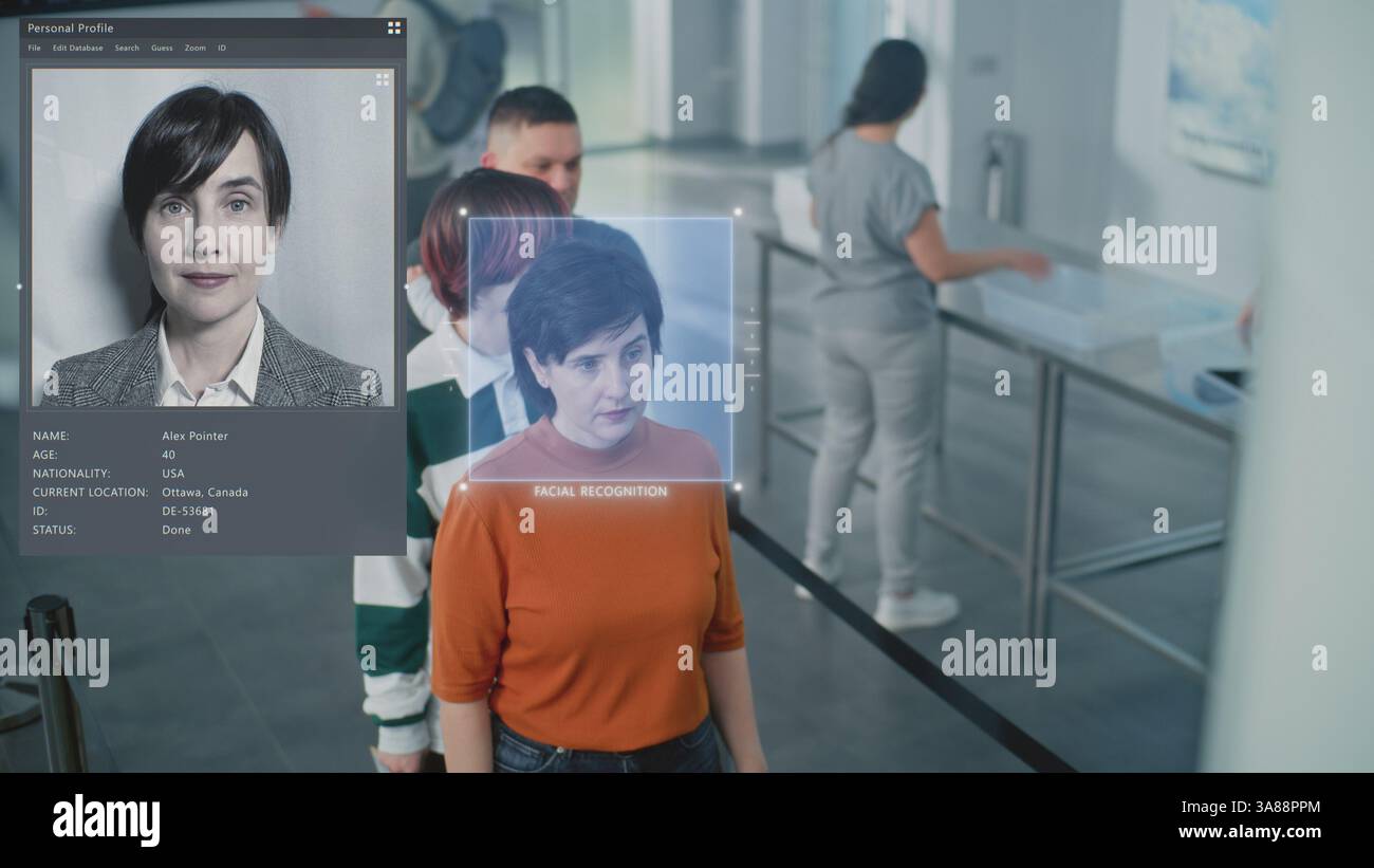 Airport Security Checkpoint: Queue of Multiethnic Passengers Passing ...