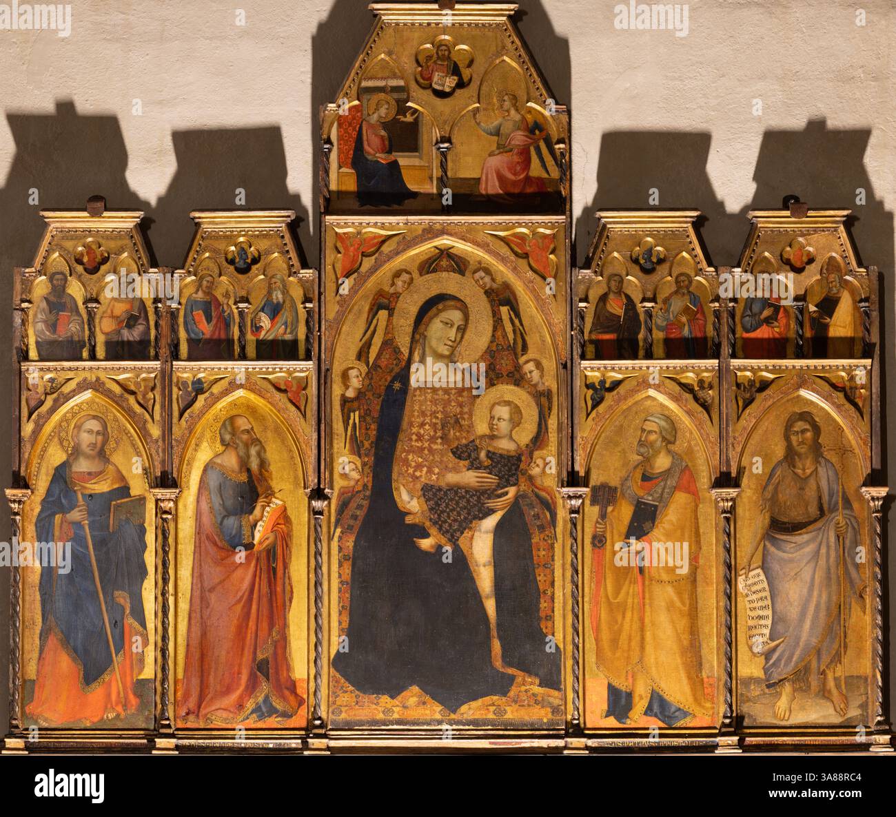 Pistoia - The painting of polittico - Madonna with St. John, James, Peter and Baptist in church ...