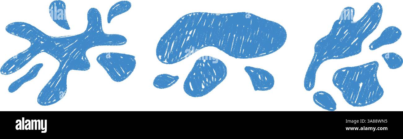 hand draw water puddle tear with raindrop tears and liquid splashes ...